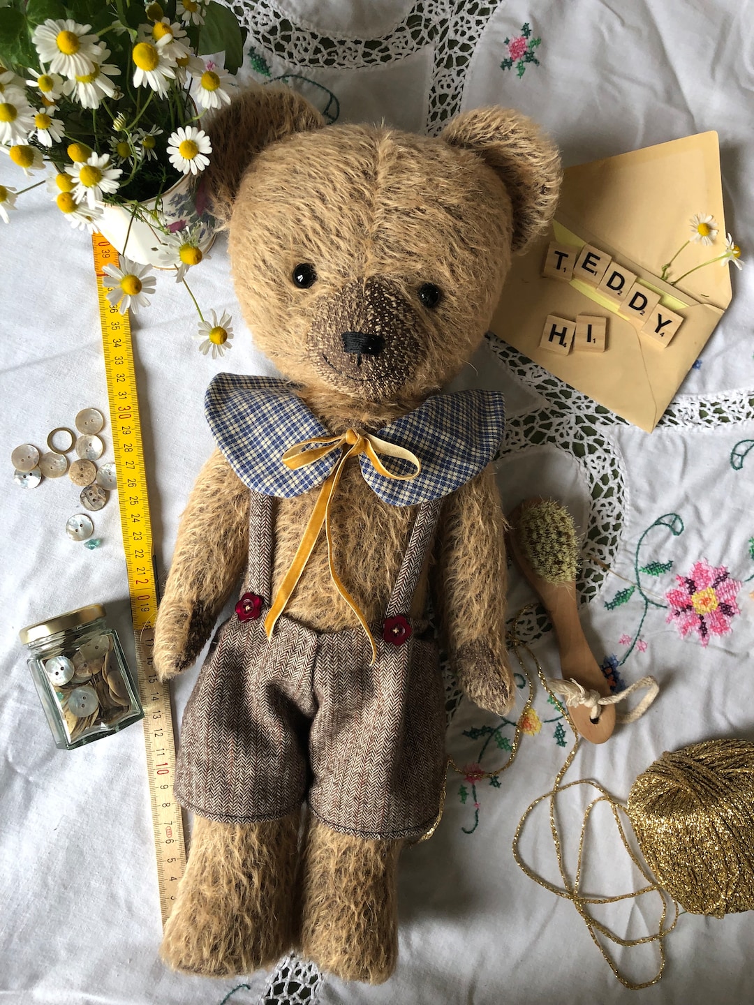 Teddy - Teddy Bear Made in Mohair Fabric, Vintage Style Decor, OOAK ...