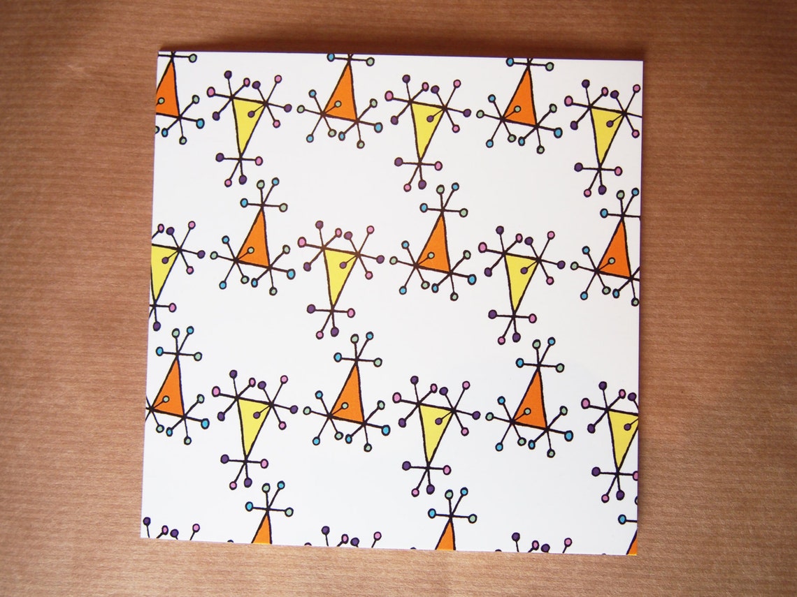 Triangle Patterned Blank Greetings Card - Etsy