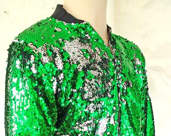 Green Sequin Jacket | Etsy