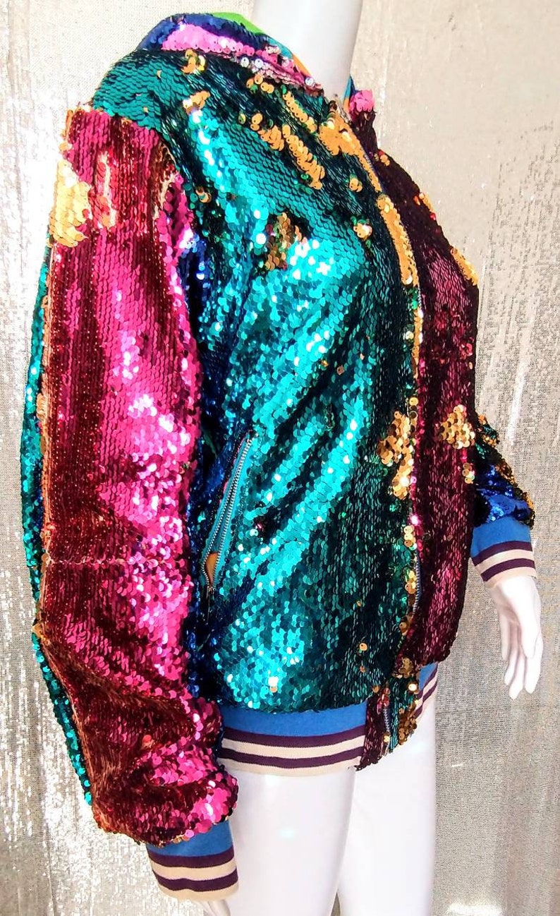 Adults Custom Sequin Bomber Jacket, Made to Order - Etsy