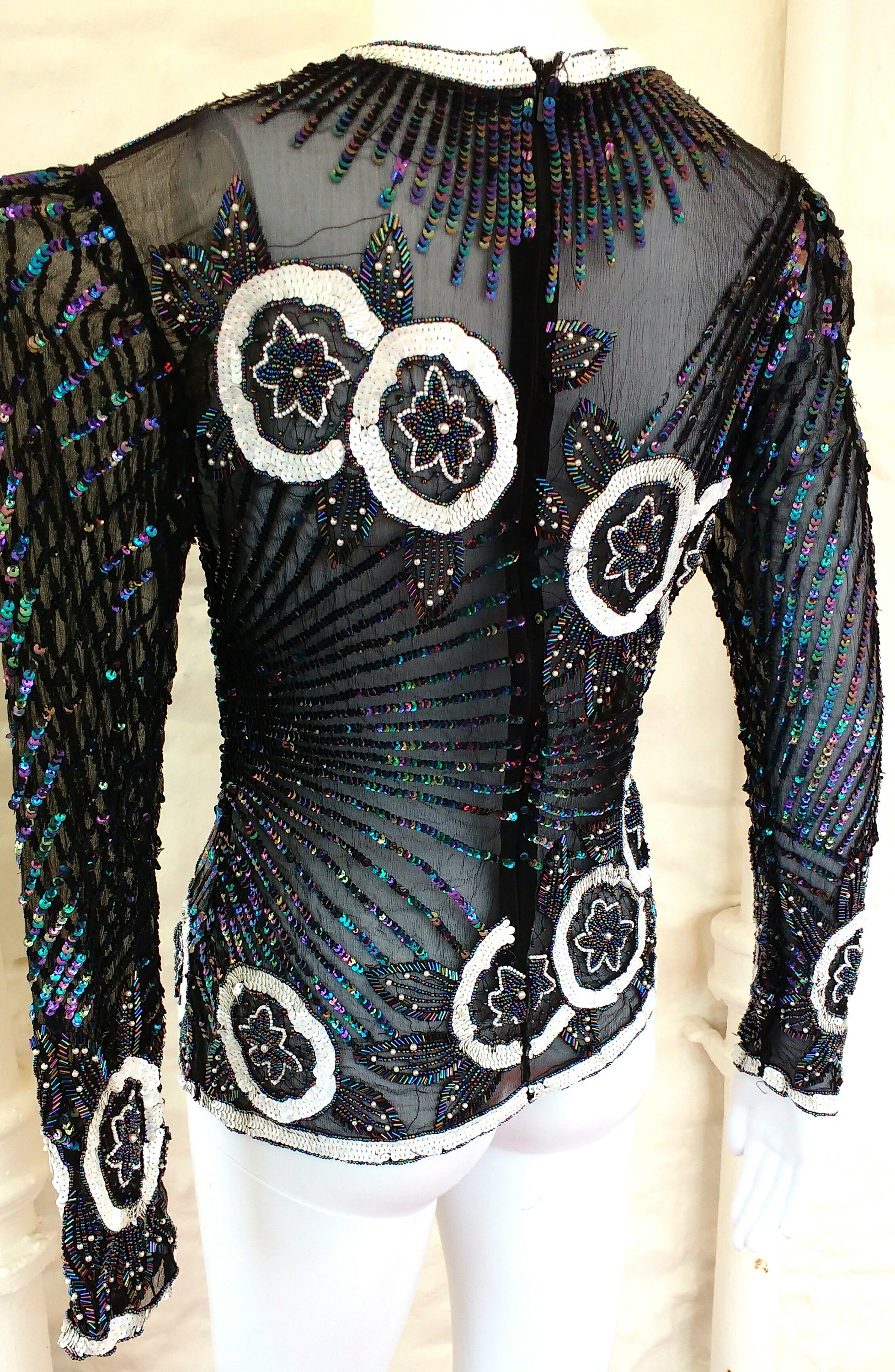 Vintage Hand Sequin and Beaded Top - Etsy