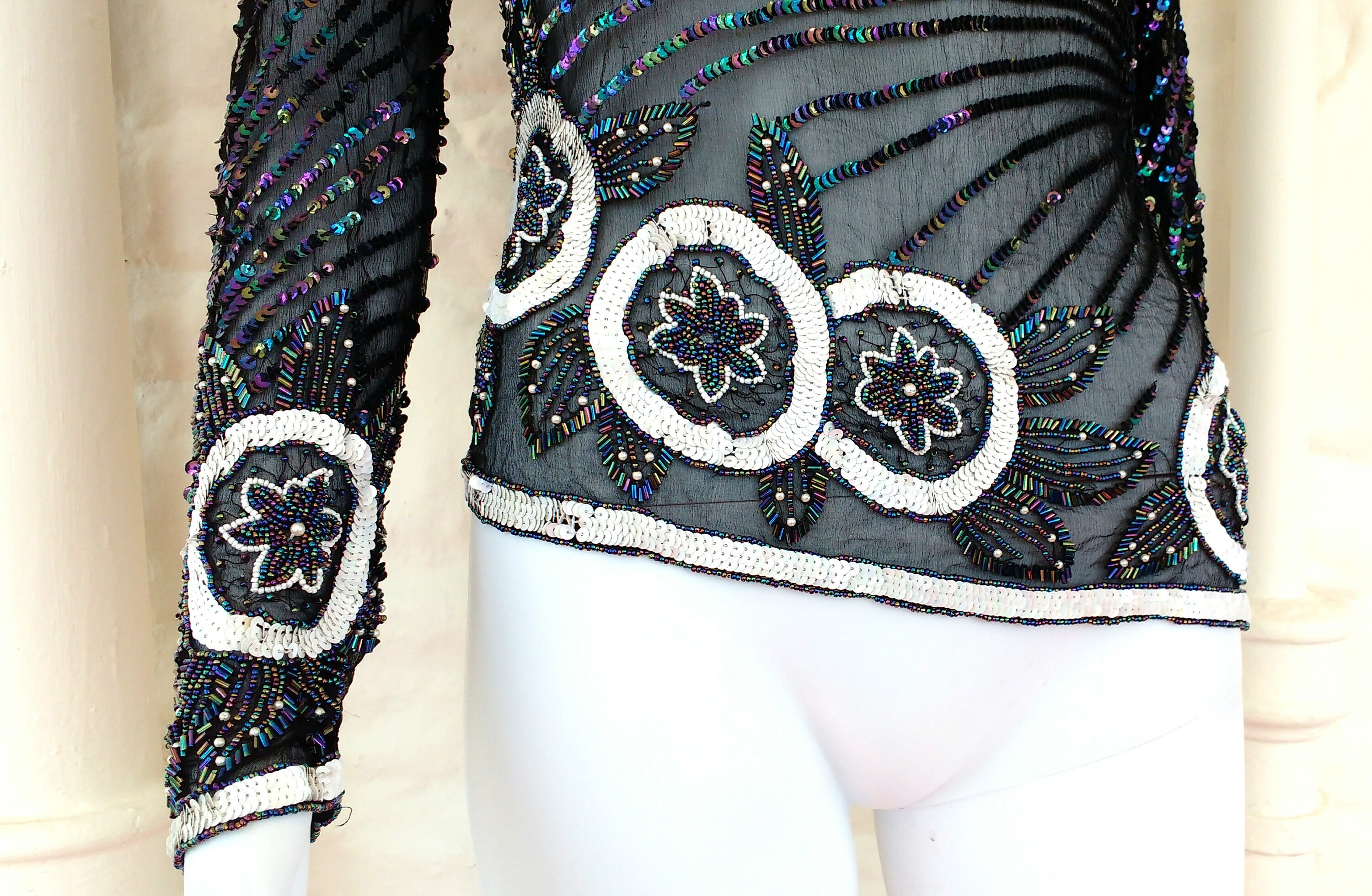 Vintage Hand Sequin and Beaded Top - Etsy