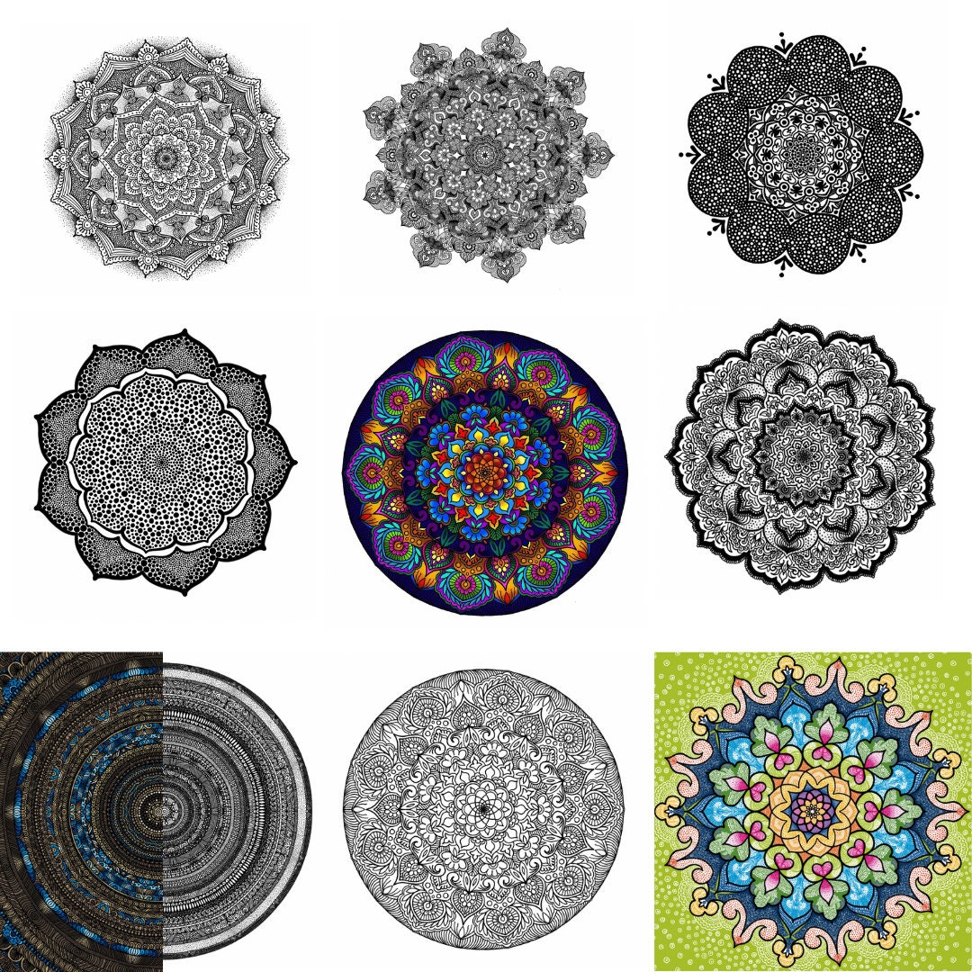 Downloadable Intricate Mandala Art Digital Drawings Download - Etsy