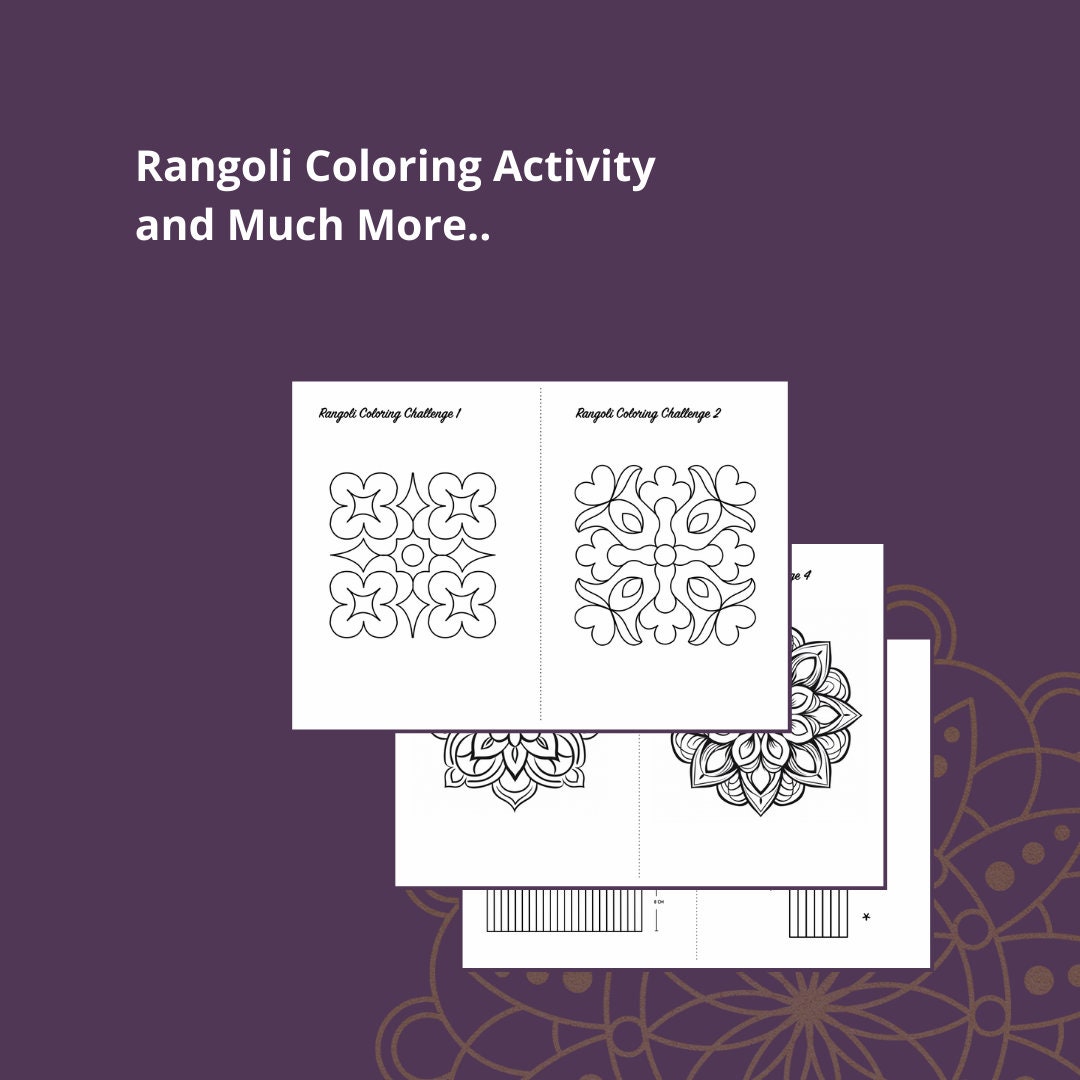 Mandala Coloring Kids Activity Book With Diwali Theme printable A4 Size ...