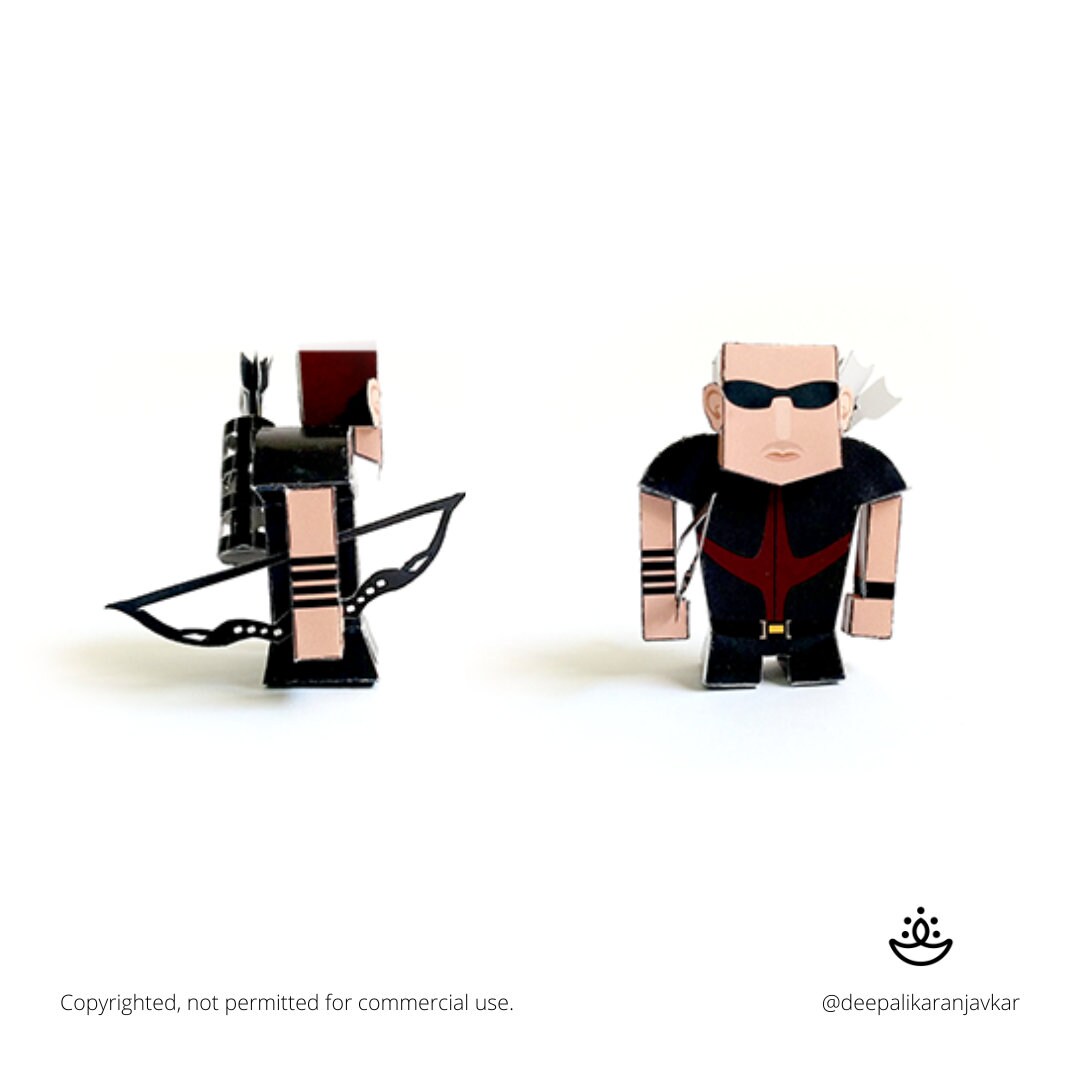 Hawkeye Superhero Paper Toy physical Model Action Figure Gifting or ...