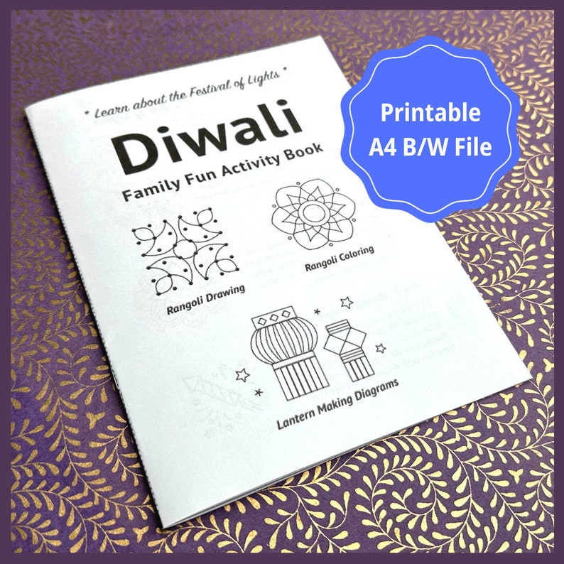 Mandala Coloring Kids Activity Book With Diwali Theme printable A4 Size ...