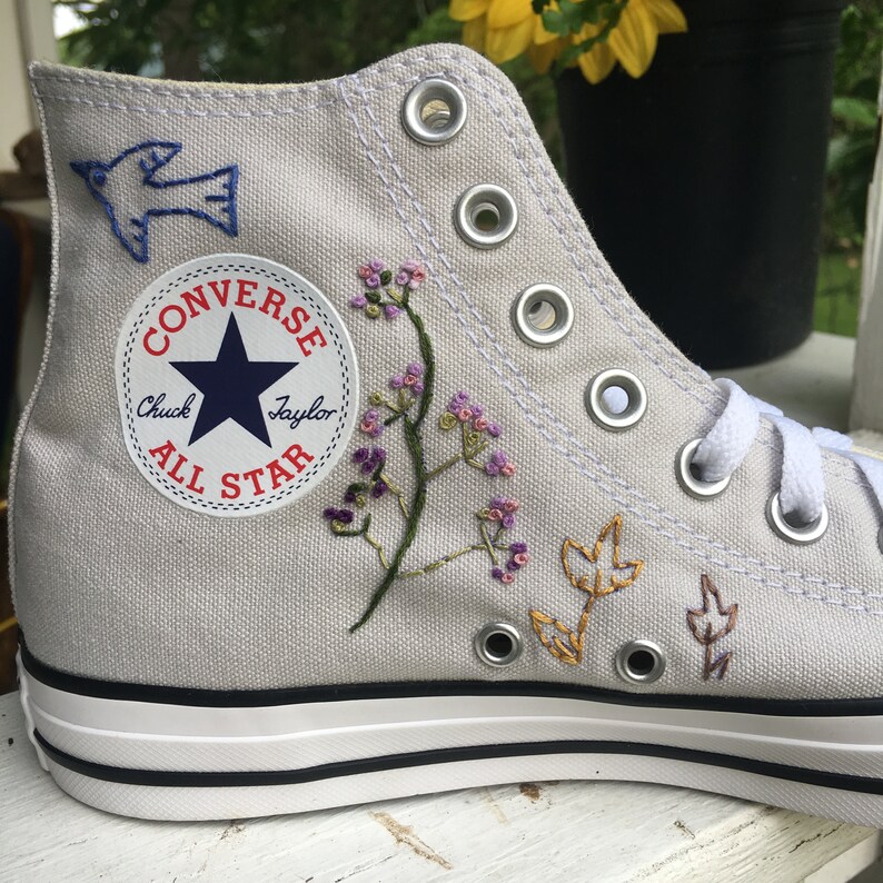 Custom Embroidered Converse Sneakers Hand Embroidery Chucks - Etsy