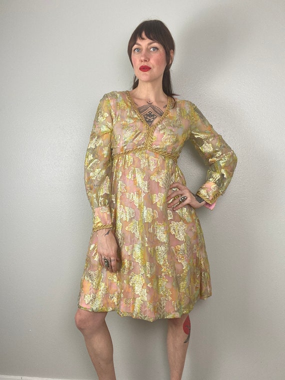 1960s Victor Costa Romantica Dress Mod Mini Dress Vin… - Gem