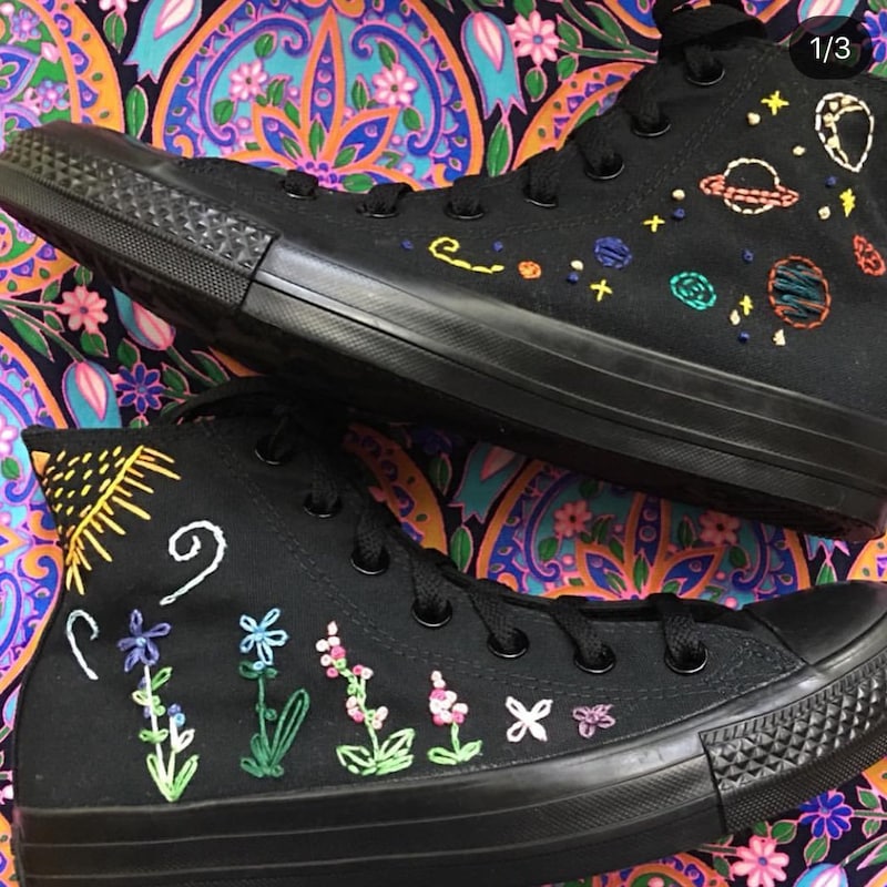 Embroidered Converse - Etsy