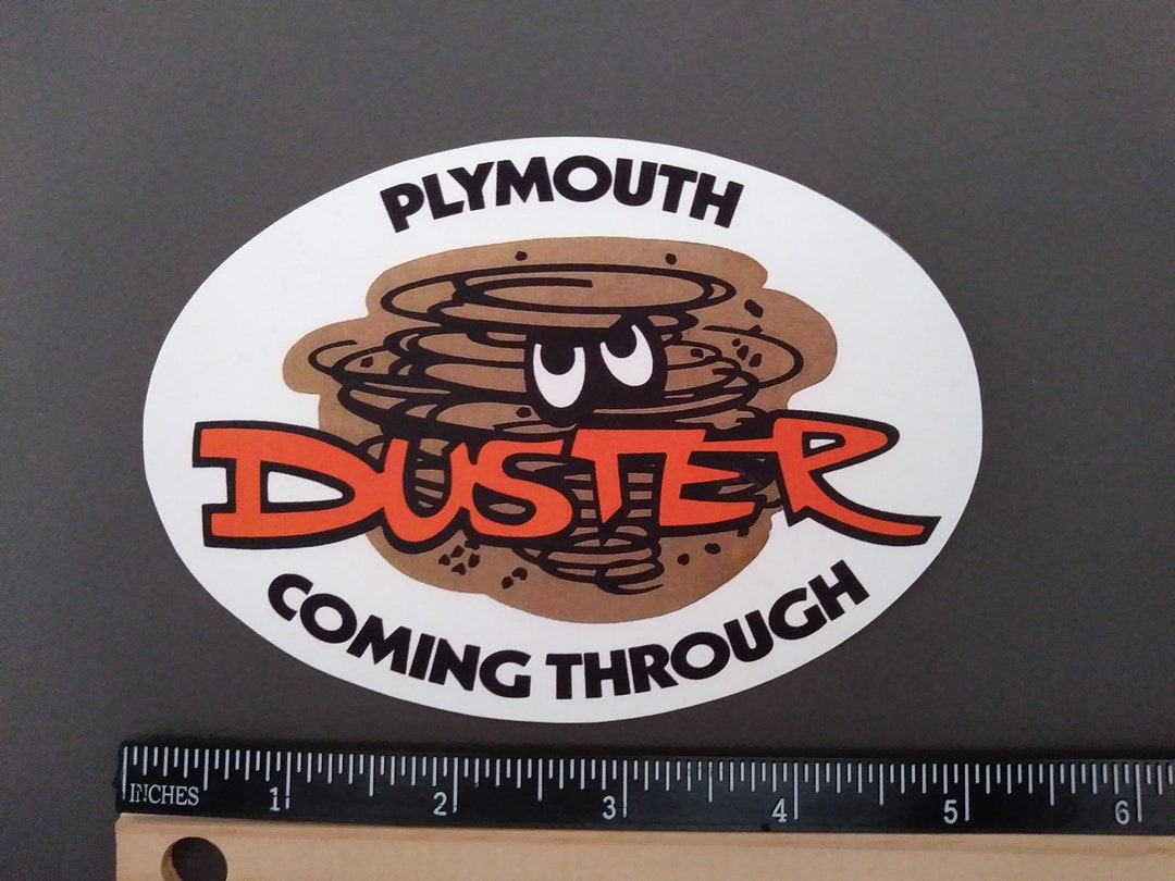Plymouth Duster Oval Vintage Style Racing Decal.. Peel and Stick ...