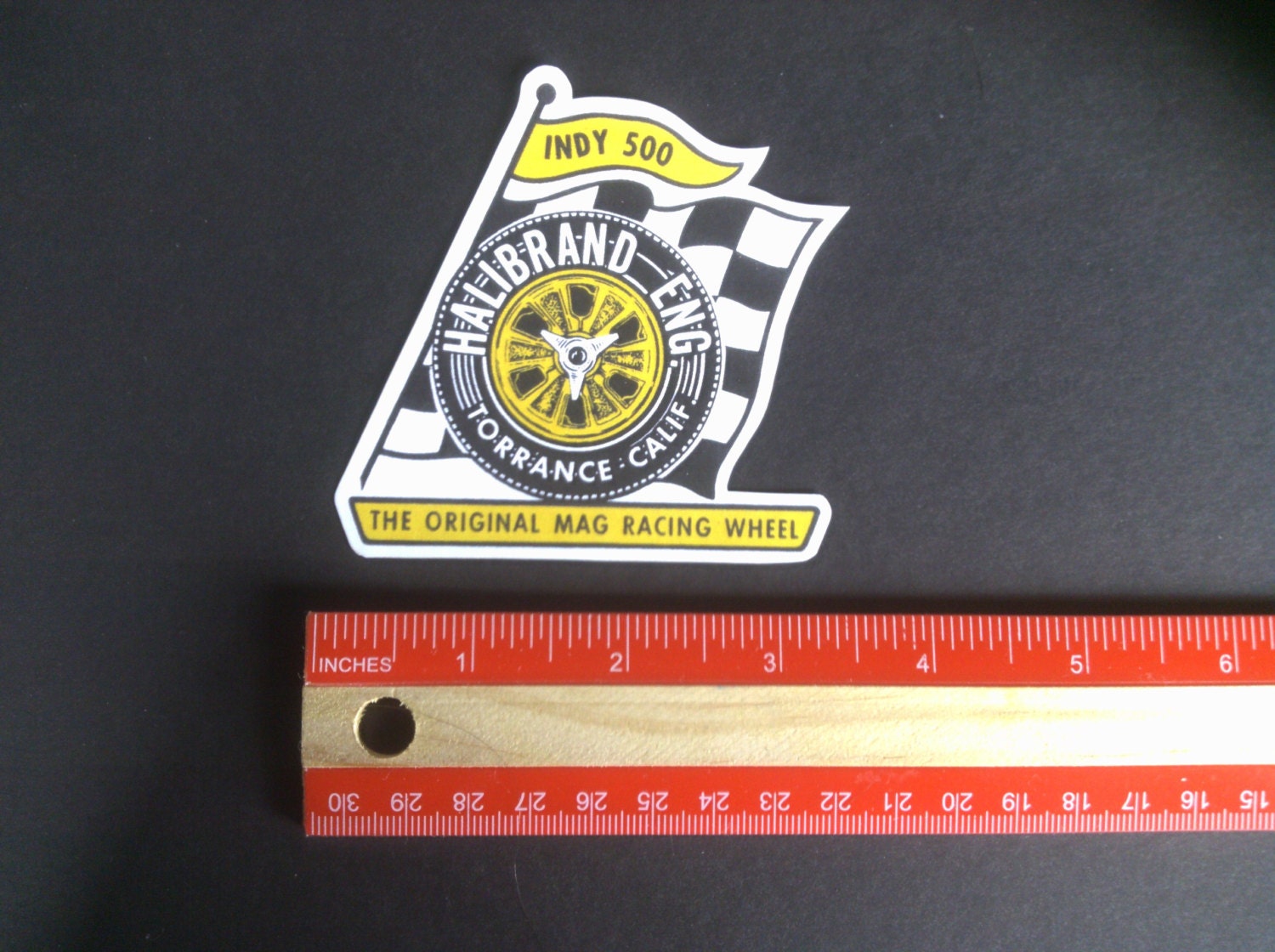 Halibrand Drag Racing Wheels Checkered Flag Vintage Style Racing Decal ...