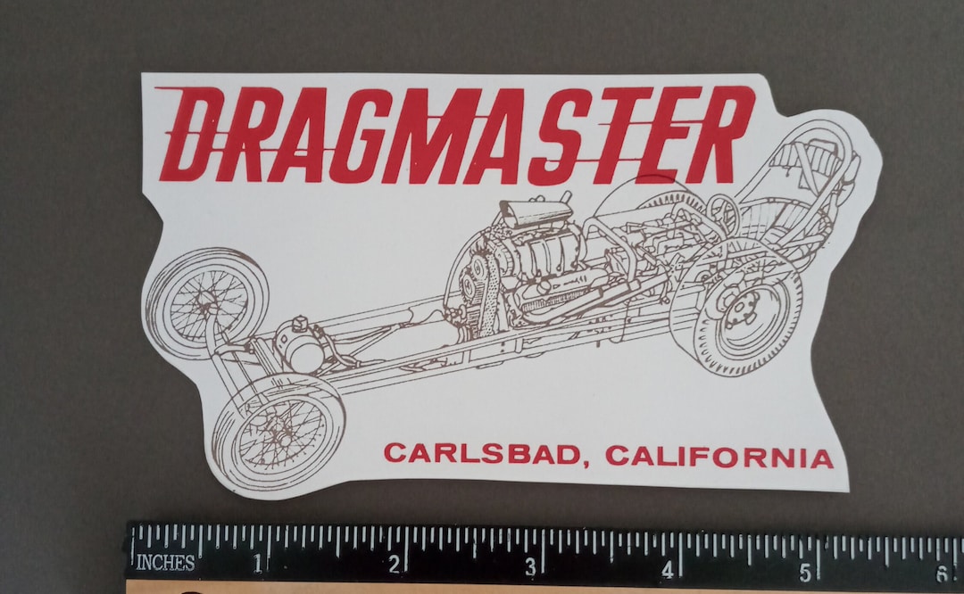 Dragmaster Racing Dragster Large Vintage Style Decal ... Isky ...rat ...
