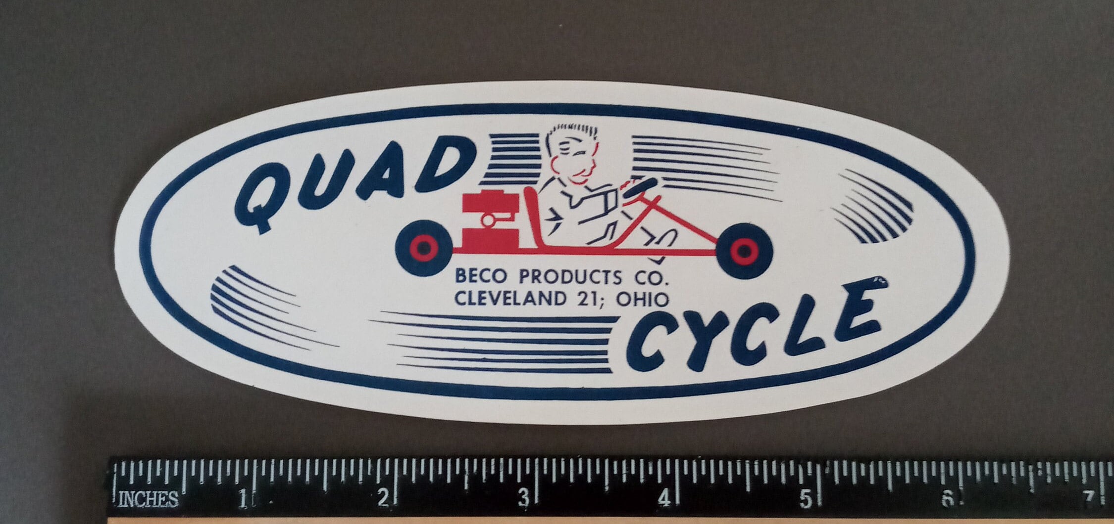 Go Kart Quad Cycle Large 1965 Vintage Style Decal ... Isky ...rat Rod ...