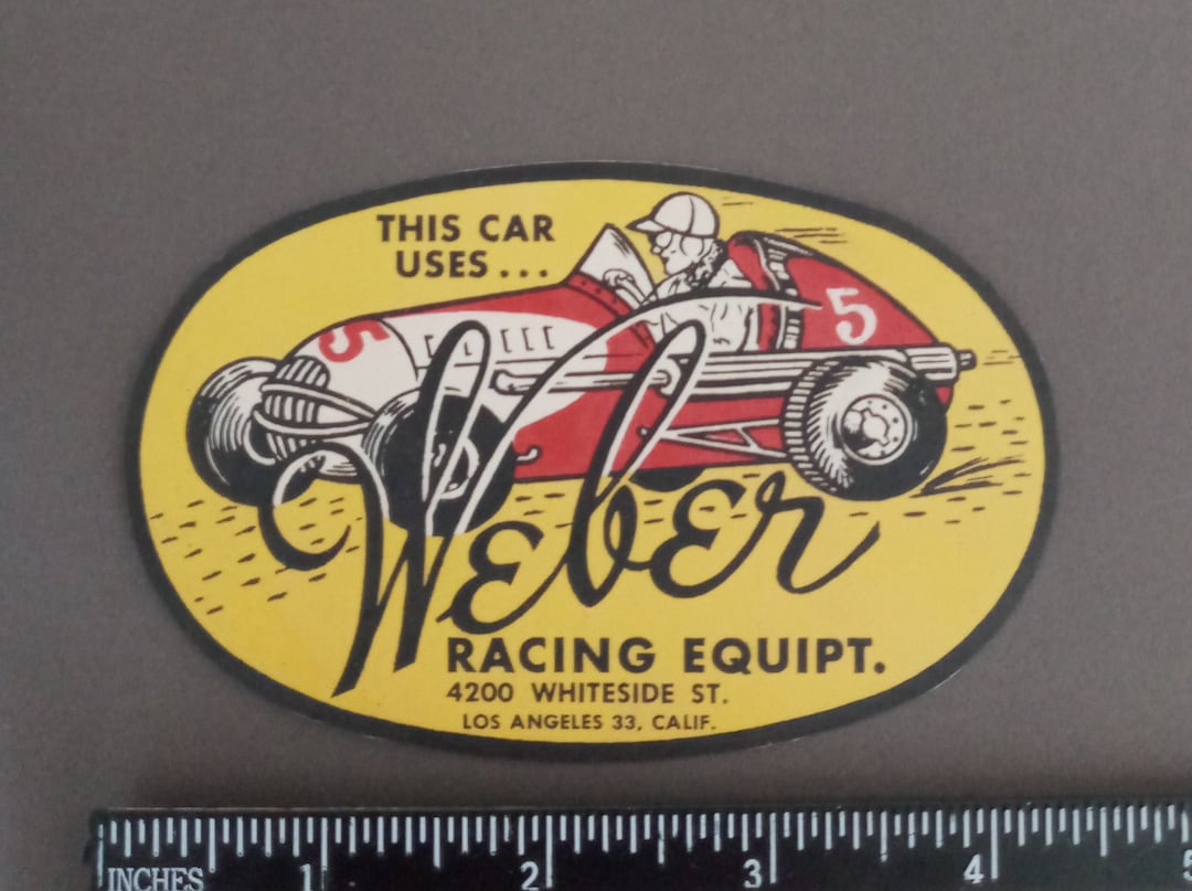 Weber Carburater Racing Vintage Style Decal ... Rat Rod ... Drag Racing ...