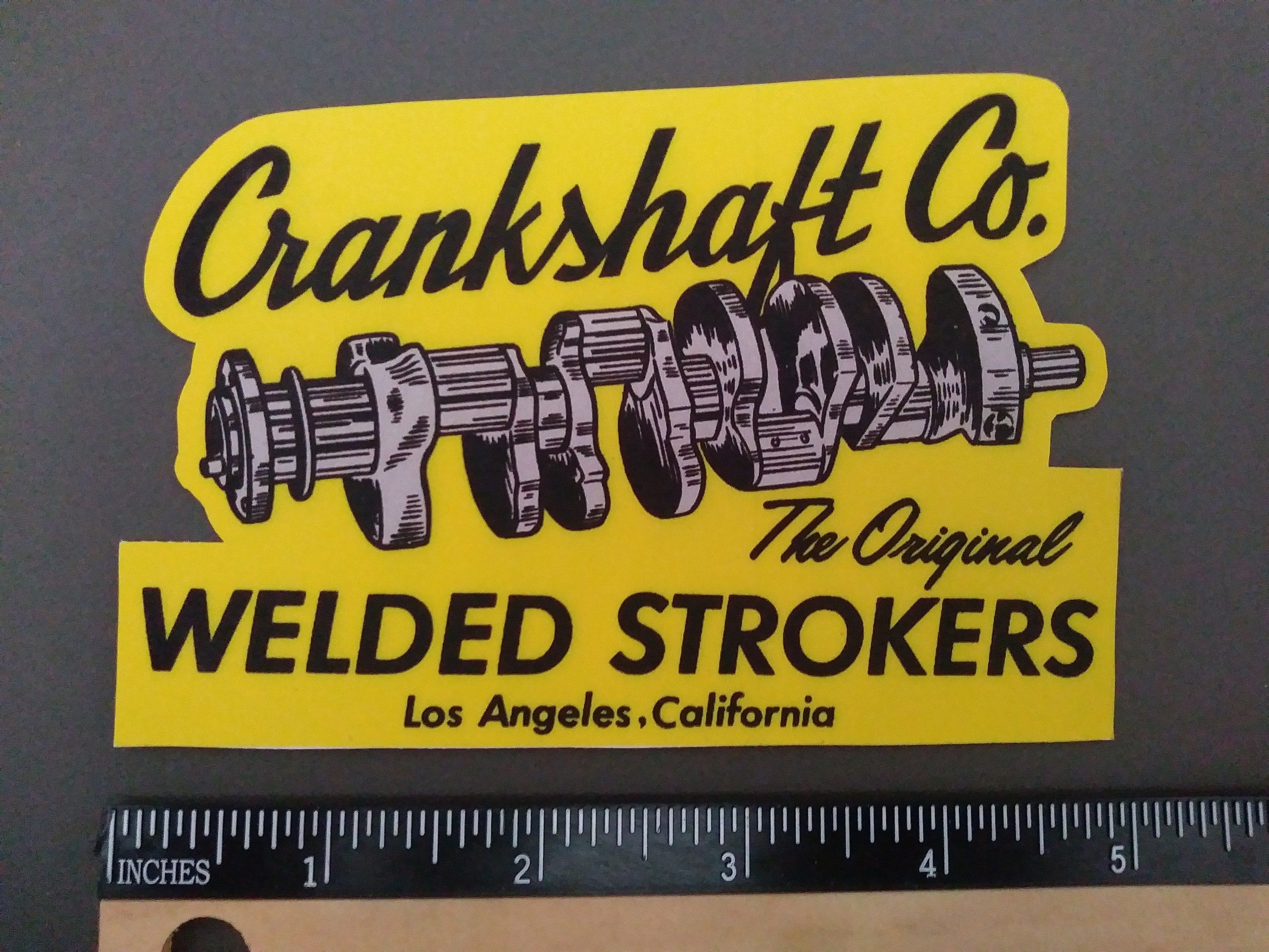 Crankshaft Co. LA,CA... Large Vintage Style Racing Large Decal Sticker ...