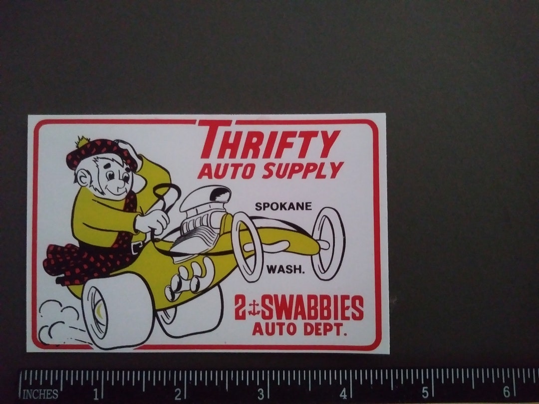 Thrifty Auto Vintage Style Racing Decal Sticker - Tool Box Sticker ...