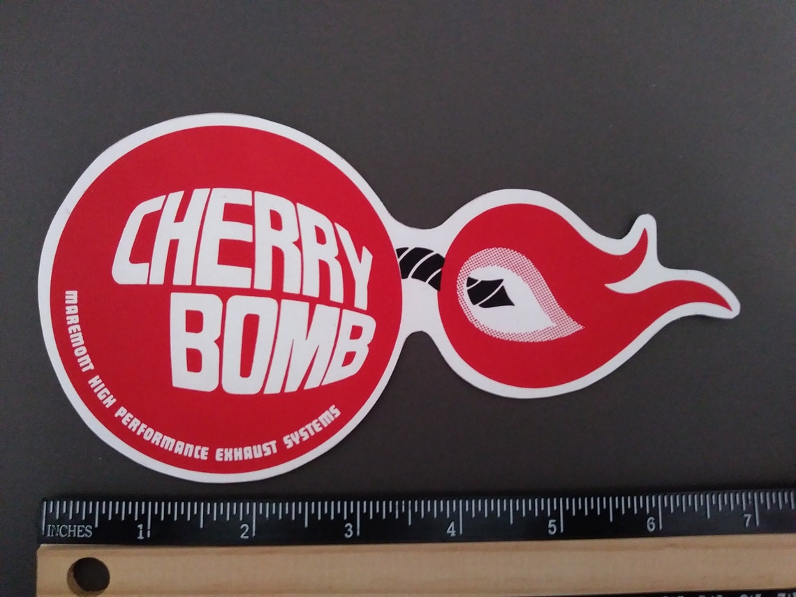 Cherry Bomb Mufflers Large Vintage Style Racing Decal.. Peel and Stick ...