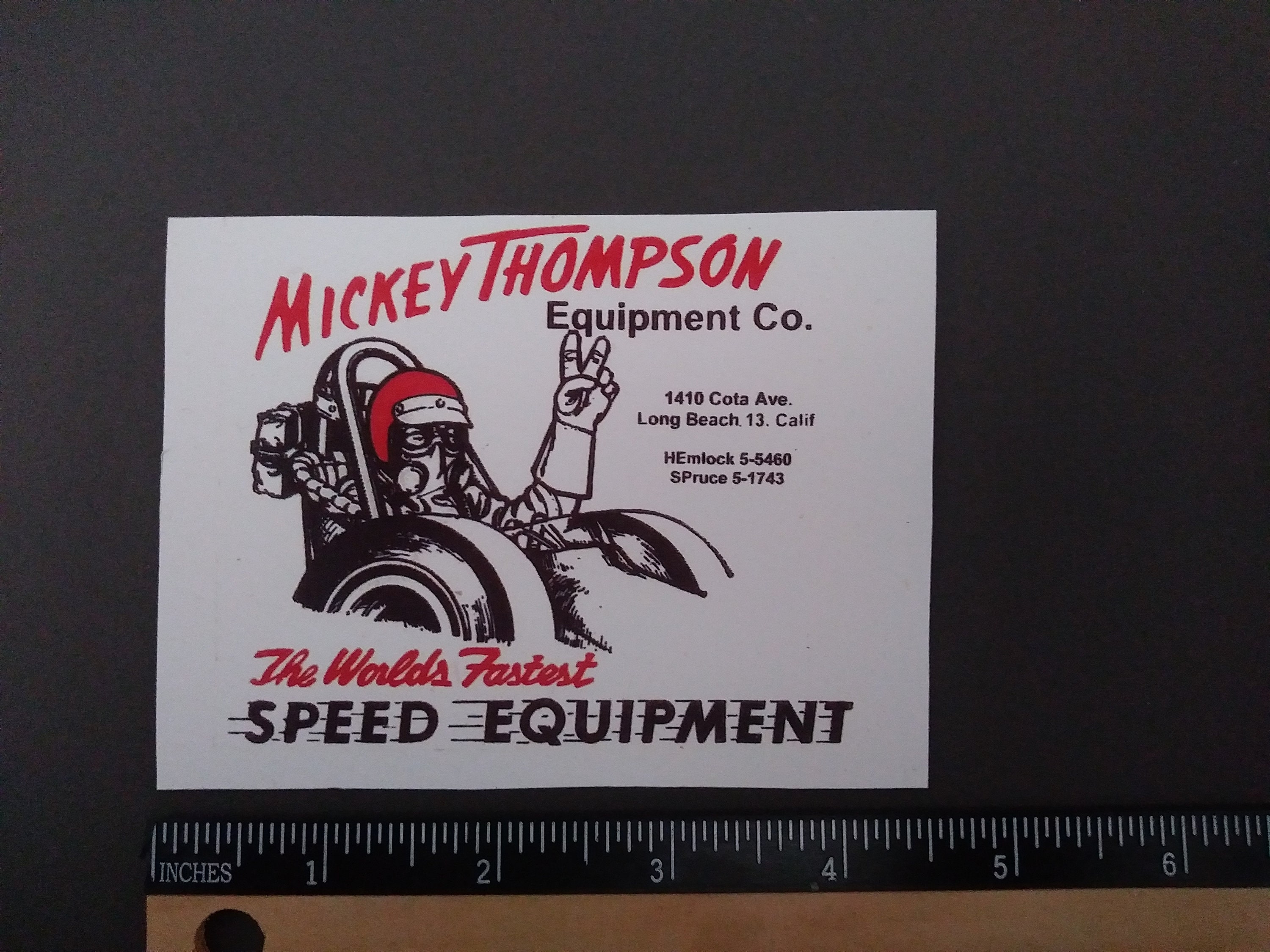 Mickey Thompson Speed Equipment.... Vintage Style Racing Decal..sticker ...
