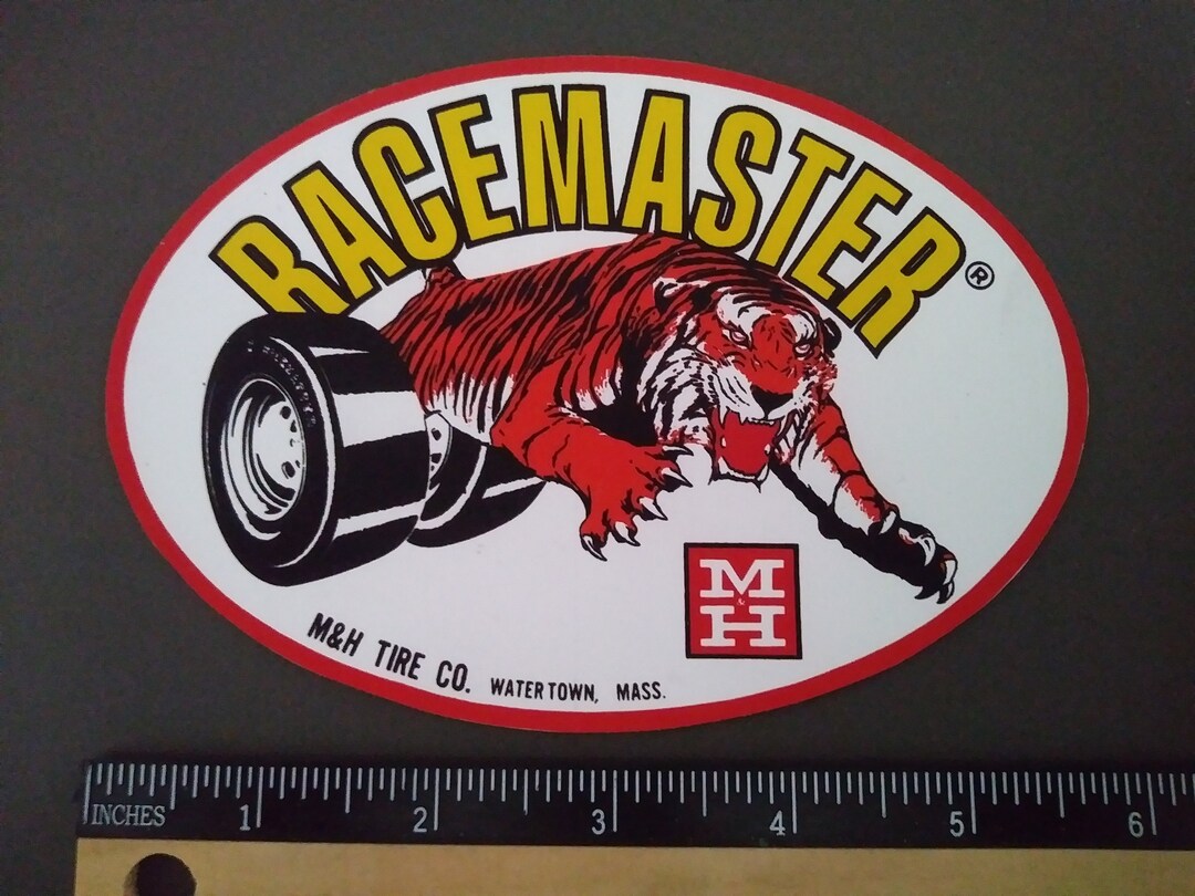 M & H Racemaster Tires Large.... Vintage Style Racing Decal..sticker - Etsy
