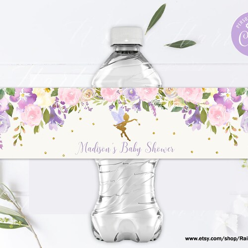 EDITABLE Fairy Bottle Label Fairy Baby Shower Fairy Water - Etsy