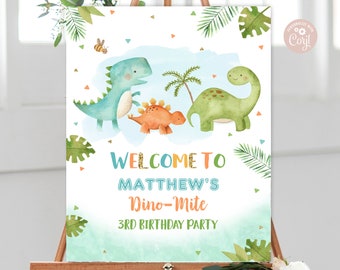 Welcome Dino Birthday Sign - Etsy