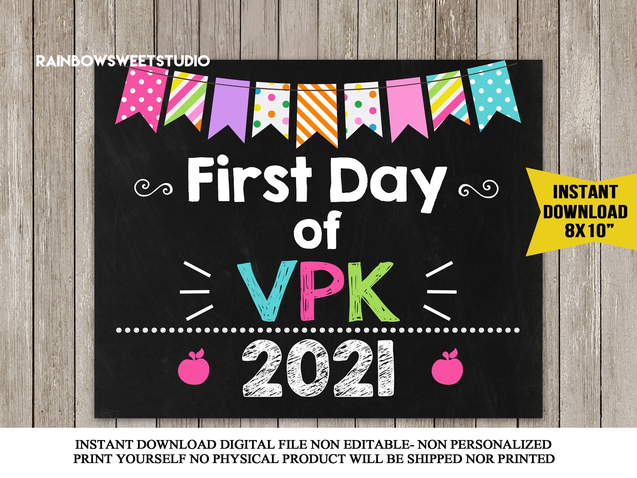 First Day of VPK Sign First Day of School Sign First Day of | Etsy