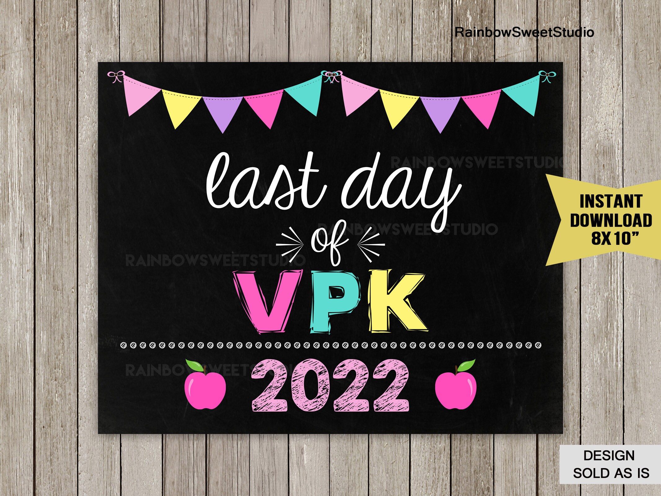 Craft Supplies & Tools Last Day of VPK End of School Sign Survived ...