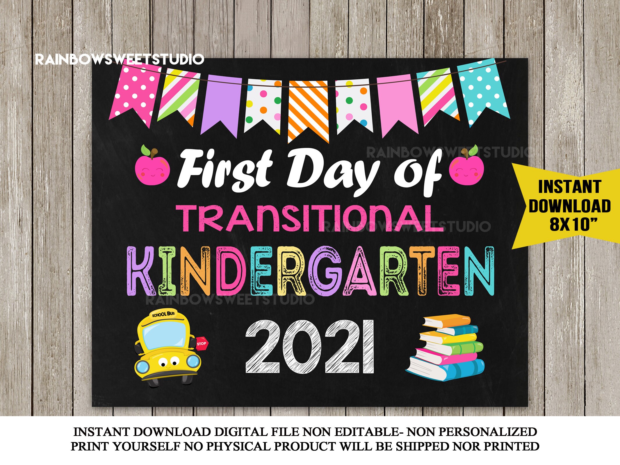 First Day Of Transitional Kindergarten Sign First Day Of Etsy First Day Of Transitional Kindergarten Sign First Day Of Etsy
