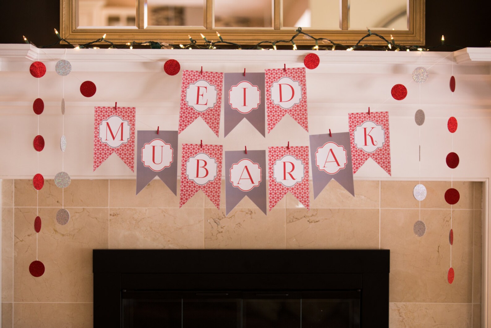 Eid Banners Luxor Collection Red & Greige Printable File | Etsy