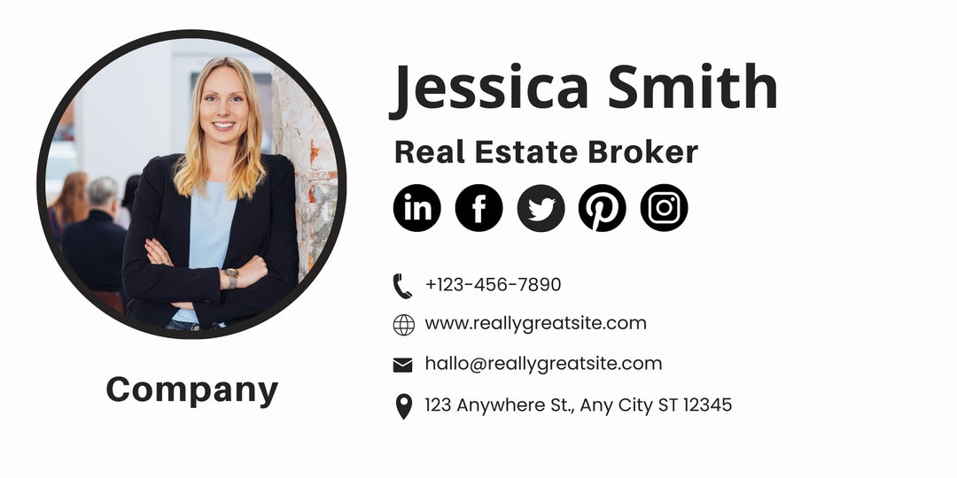 Four Professional Email Signatures - Editable in Canva - Etsy