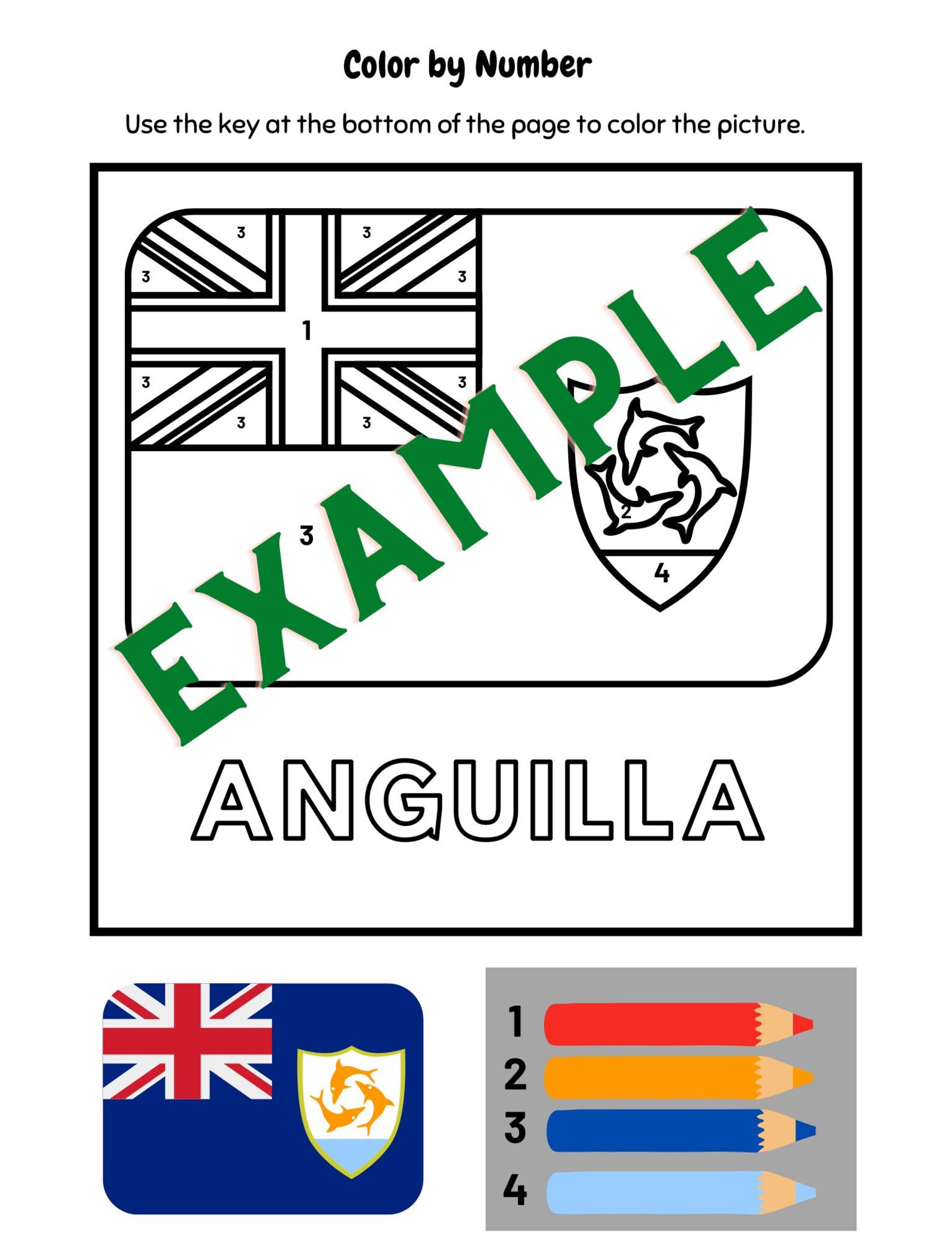 Caribbean Flags Color by Number Sheets PDF Download for Kids Plus Bonus ...