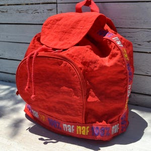 NAF NAF Red/multi Color Embroidery Logo Bag,backpack. - Etsy