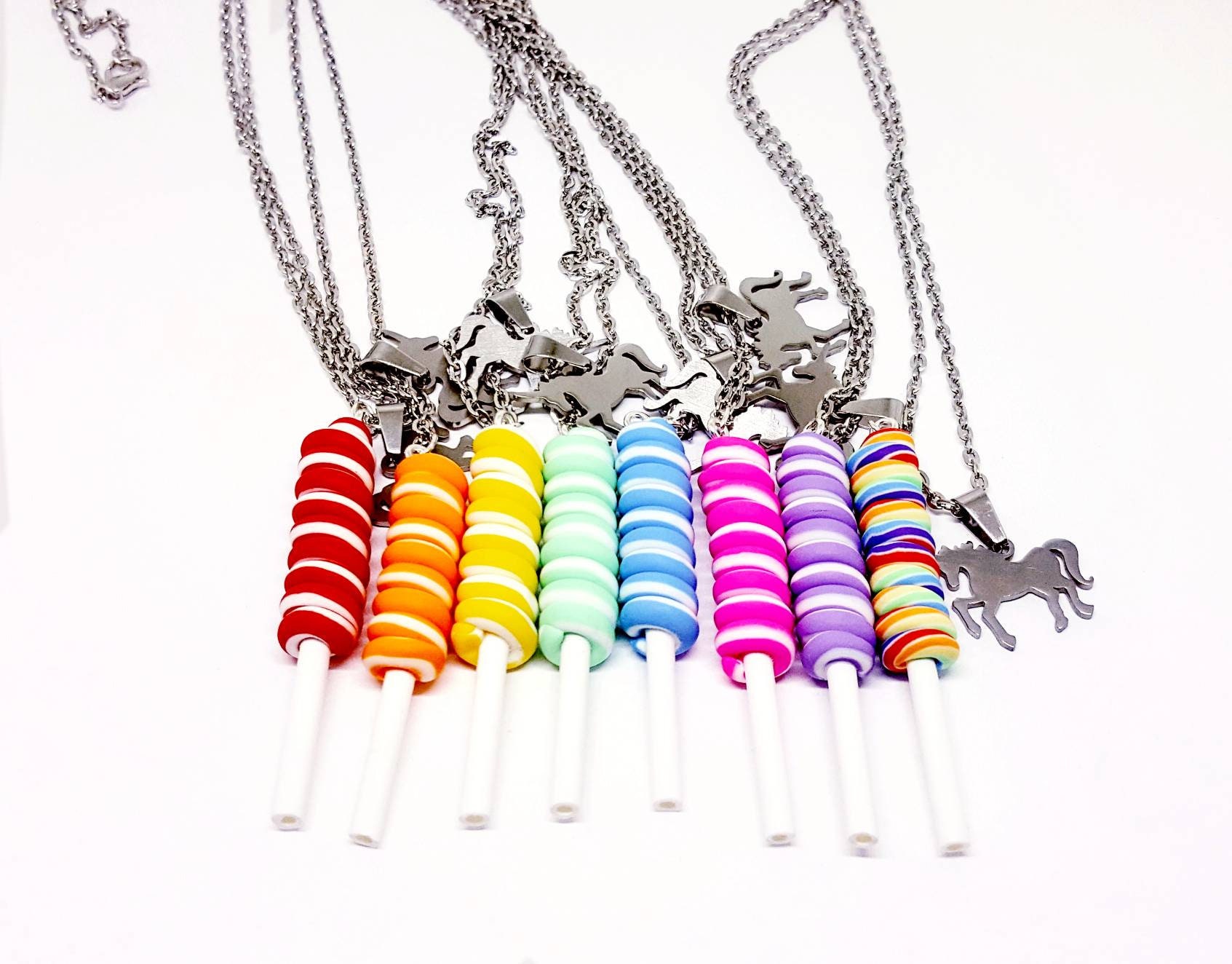 Candy Unicorn Horn Necklace Swirl Lollipop Sucker Sweet Food | Etsy