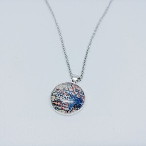 Detroit, MI Michigan City Map Necklace - Etsy