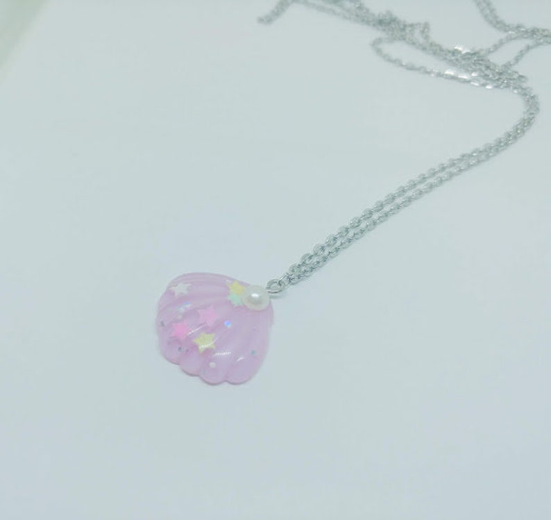 Pastel Sprinkle Shell Necklace Your Choice of Pink Blue Purple - Etsy