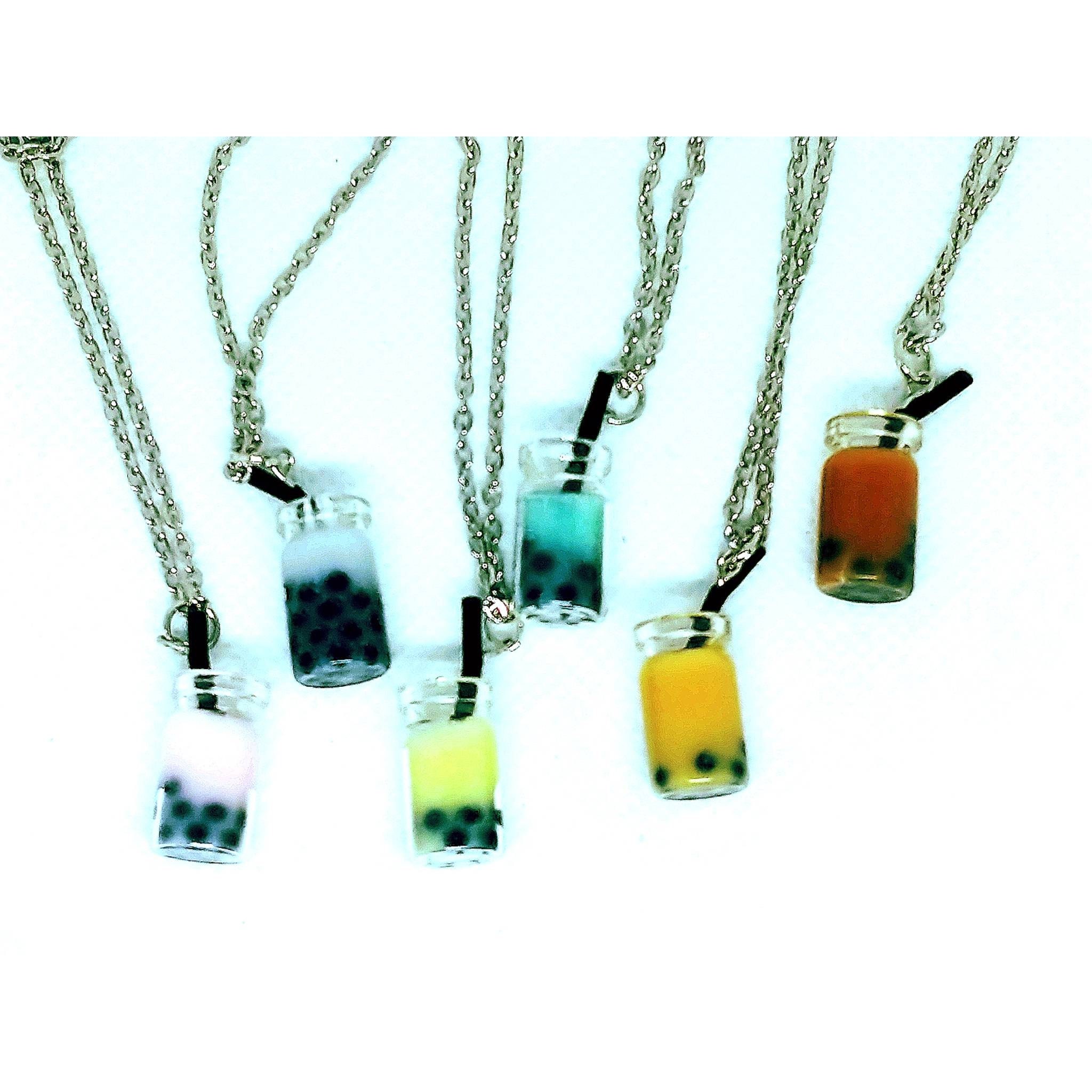 Bubble Tea Necklace Boba Iced Tea Drink Jewelry Your Choice | Etsy