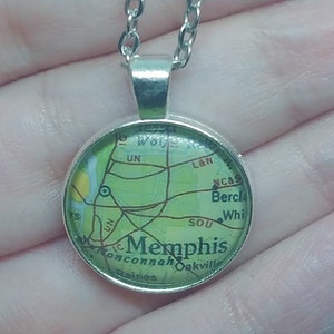 Memphis TN Tennessee City Map Necklace - Etsy