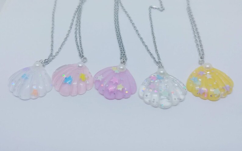 Pastel Sprinkle Shell Necklace Your Choice of Pink Blue Purple - Etsy