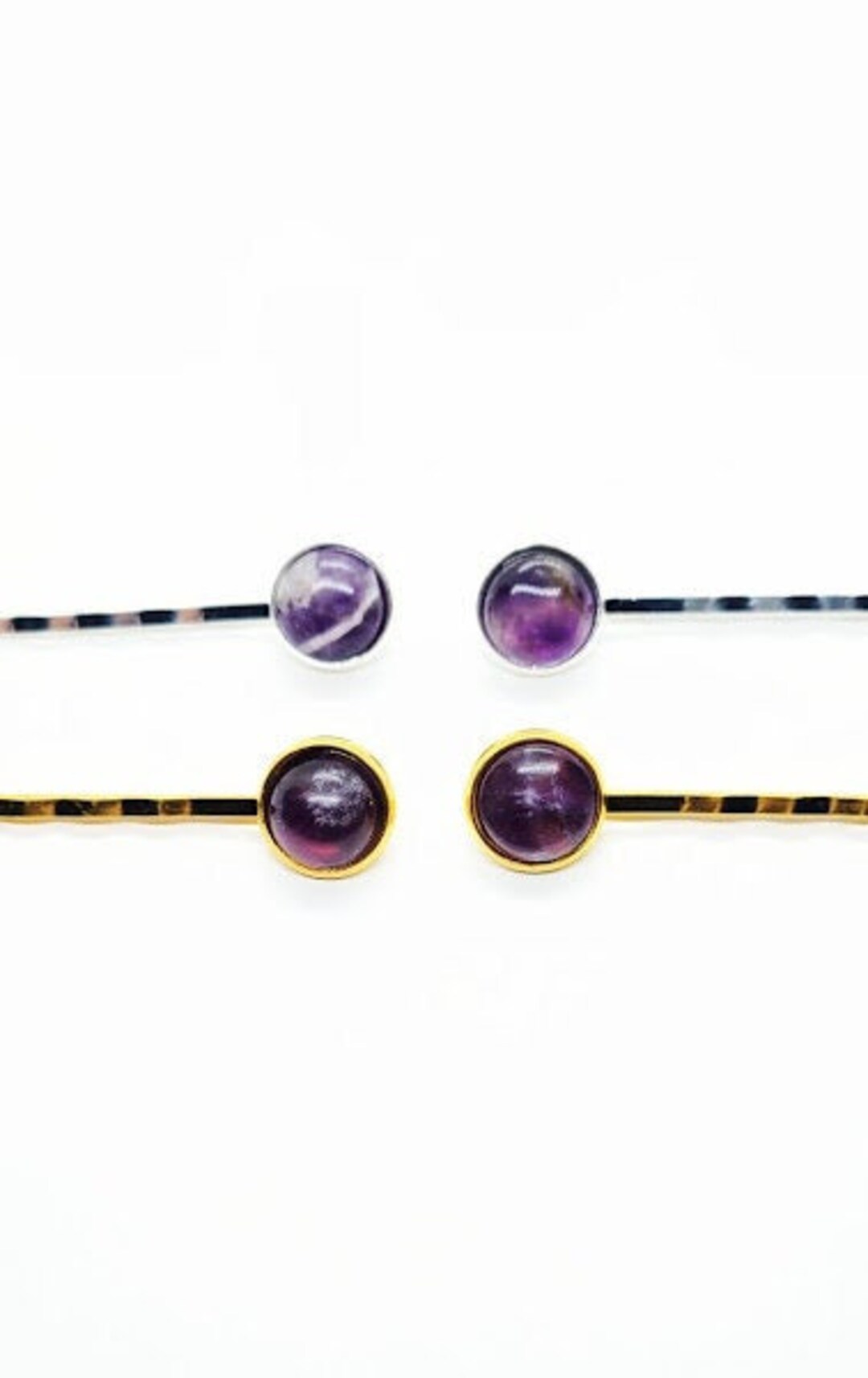 Amethyst Hair Pin: Your Choice of Gold or Silver Set of 2 - Etsy