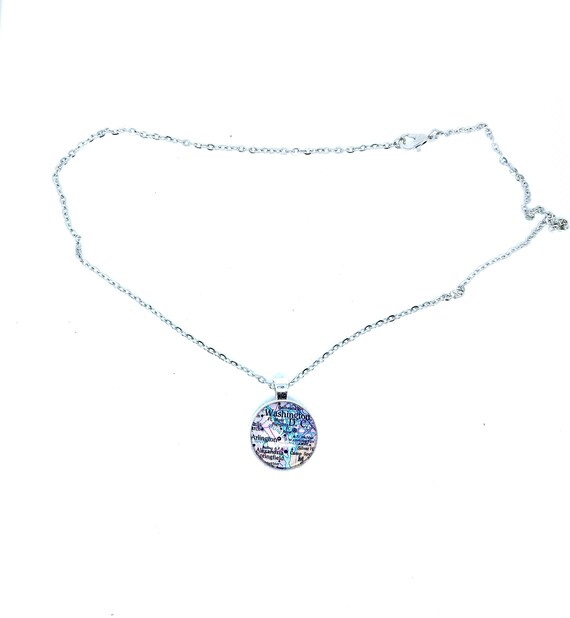 Washington D.C District of Columbia City Map Necklace - Etsy