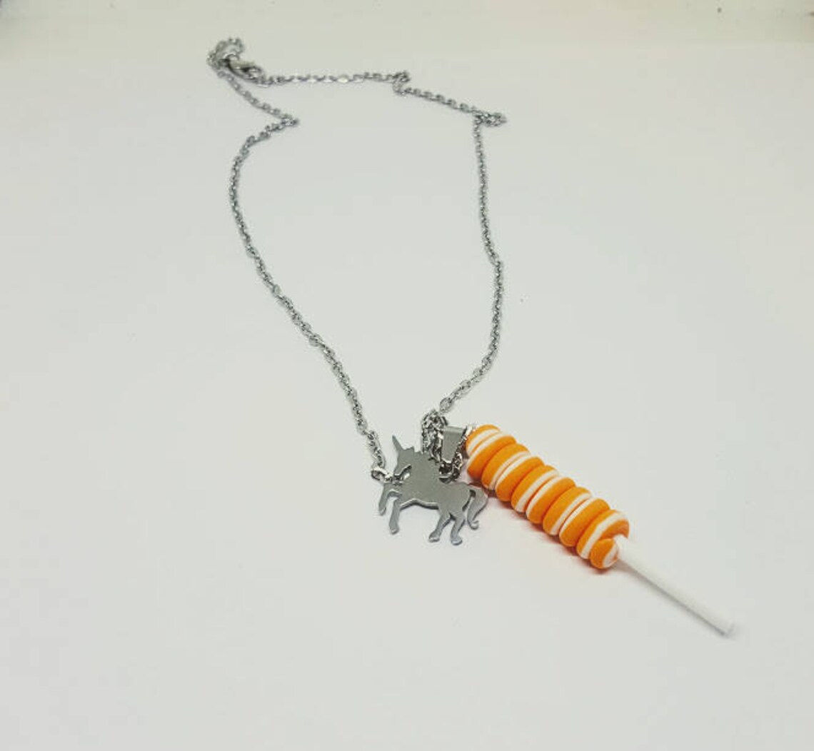 Candy Unicorn Horn Necklace Swirl Lollipop Sucker Sweet Food - Etsy