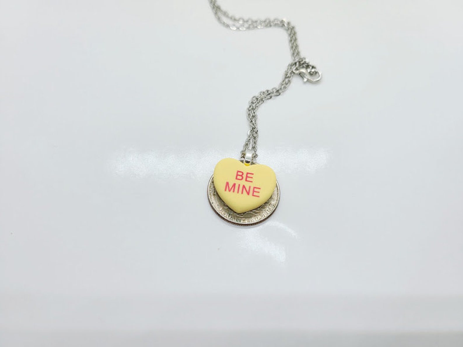 Candy Word Phrase Heart Necklace Be Mine Sweet Heart Hug Me Valentine's ...