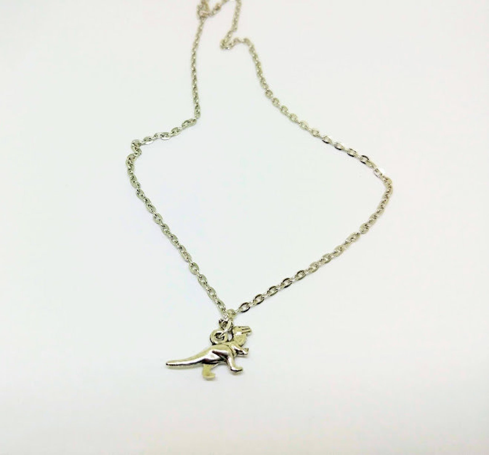 Silver Dinosaur Necklace Tyranosaurus Rex T-rex Jewelry - Etsy