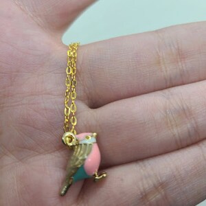 Enamel and Goldtone Tiny Two Tone Bird Necklace Your Choice of Color ...