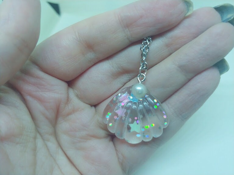 Pastel Sprinkle Shell Necklace Your Choice of Pink Blue Purple - Etsy