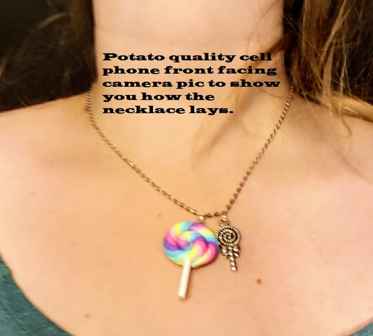 Candy Necklace Lollipop Swirl Primary Pastel Dessert Food Jewelry Pick ...