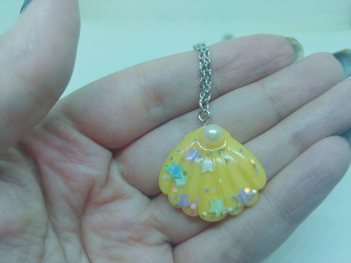 Pastel Sprinkle Shell Necklace Your Choice of Pink Blue Purple - Etsy