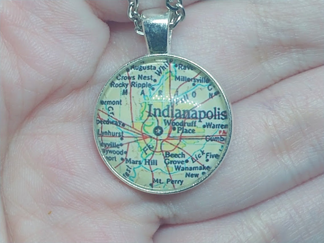 Indianapolis IN Indiana City Map Necklace - Etsy