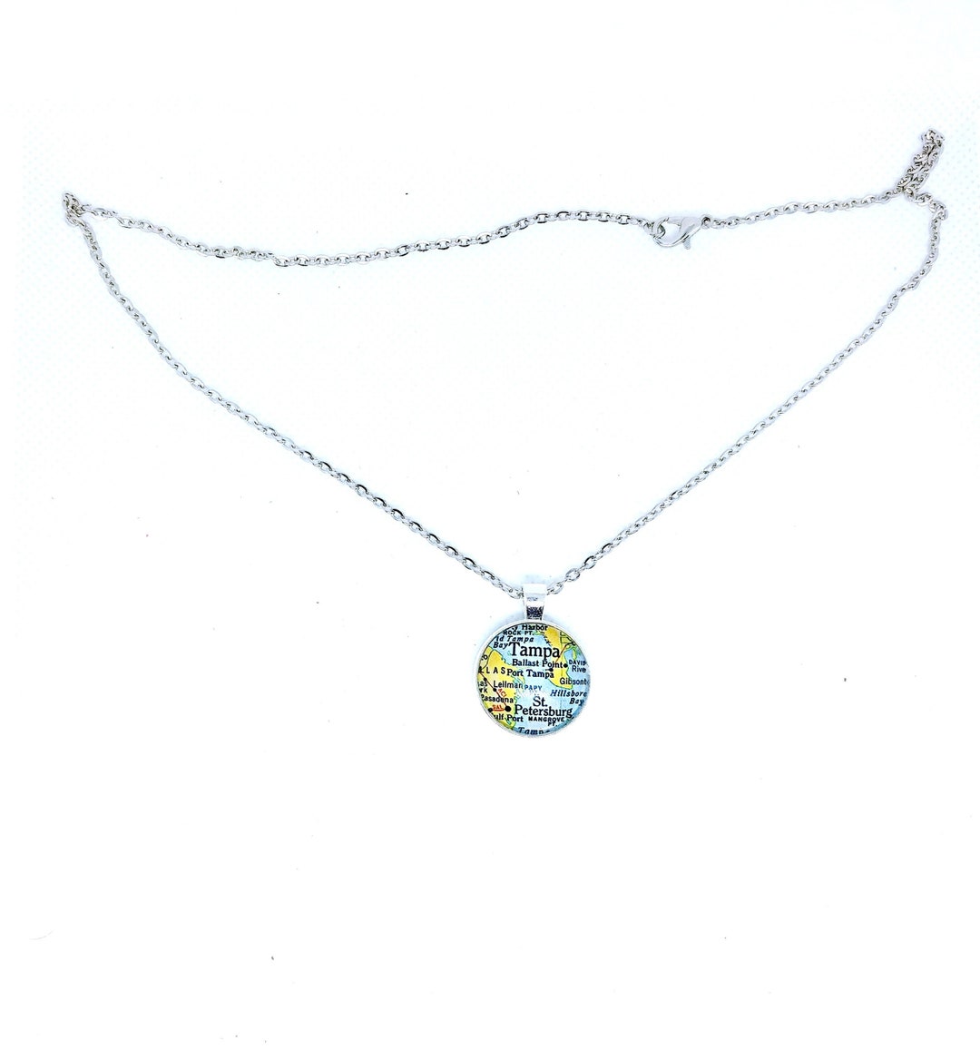 Tampa Florida FL City Map Necklace - Etsy