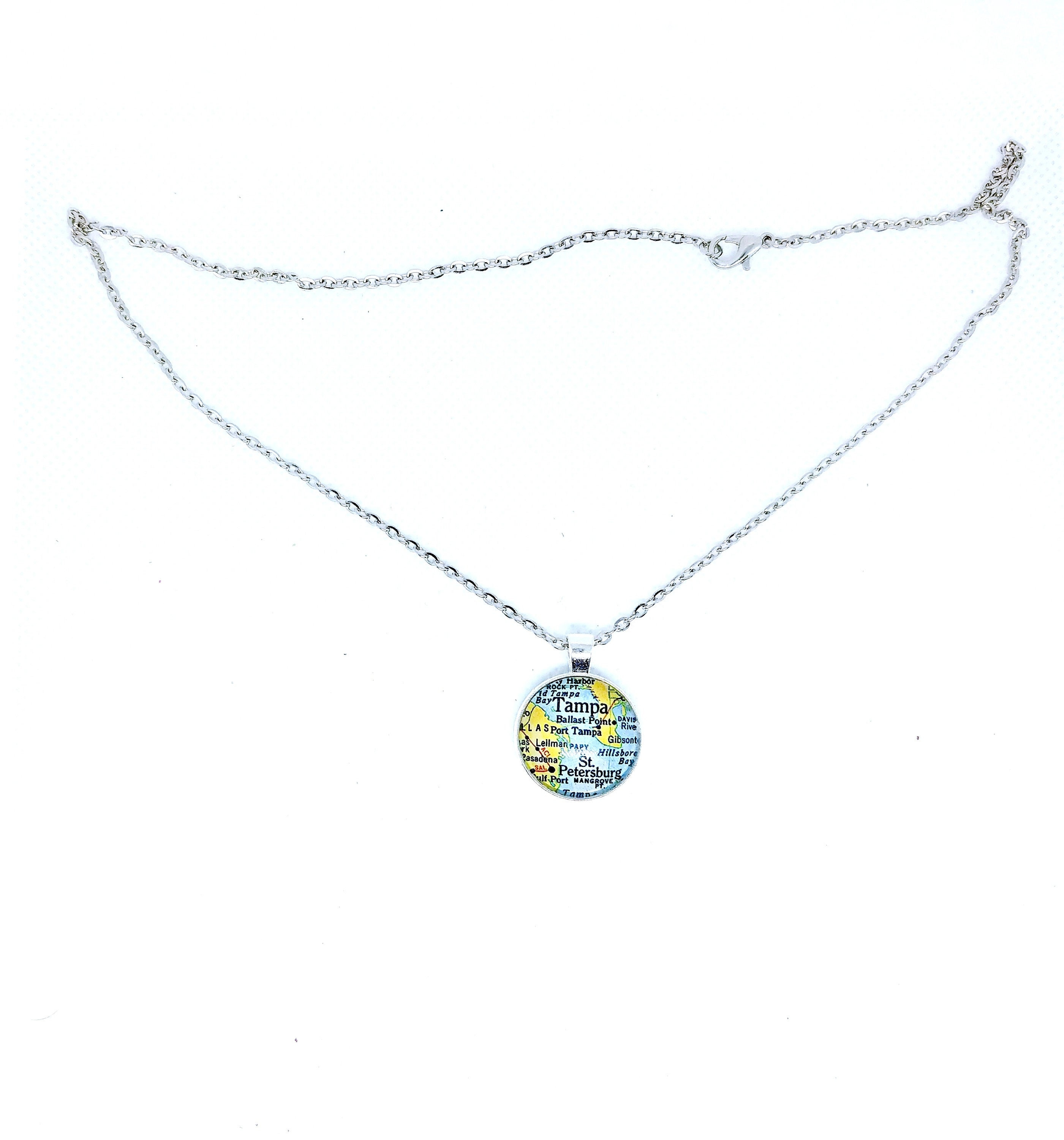 Tampa Florida FL City Map Necklace | Etsy